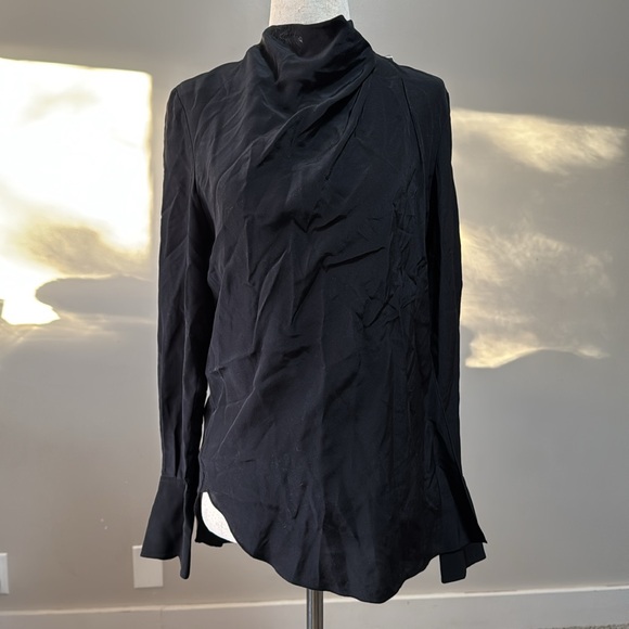 A.L.C. | Tops | Alc Womens Long Sleeves Satin Top Size 2 In Black ...